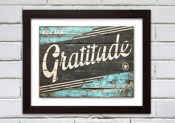 GRATITUDE BLUE AND BROWN MEDIUM PRINT – Positive Pop