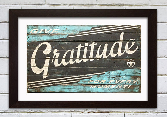 GRATITUDE BLUE AND BROWN LARGE FORMAT PRINT – Positive Pop